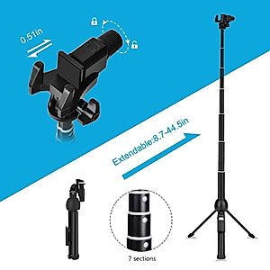 Selfie Stick, Professional 45-Inch Selfie Stick Tripod, Extendable Selfie Stick with Wireless Remote & Tripod Stand for iPhone 14 13 12 11 pro Xs Max Xr X 8 7 6 Plus/Samsung Galaxy Note 9/S9 Plus More