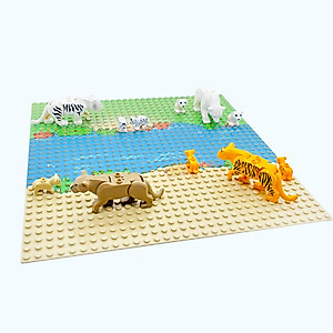 MIUTRUE 12pcs Animals Mini Figures Friends Sets with Baby Building Block Farm Zoo Animals Toy for Boys Girls 6-7-8-9-10-11-12 Kits Tiger Leopard Bear