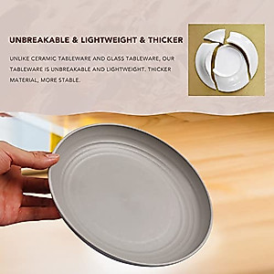 Greenandlife 4pcs/8.8inch Dishwasher & Microwave Safe Dinner Plates - Lightweight & Unbreakable,Non-toxin, BPA free and Healthy for Kids Children Toddler & Adult (grey)