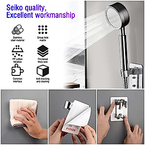 High-pressure shower head with handheld, 304 stainless steel shower head with 78" long hose and extra wall bracket，all metal small hand held detachable bathroom shower heads (silver white)