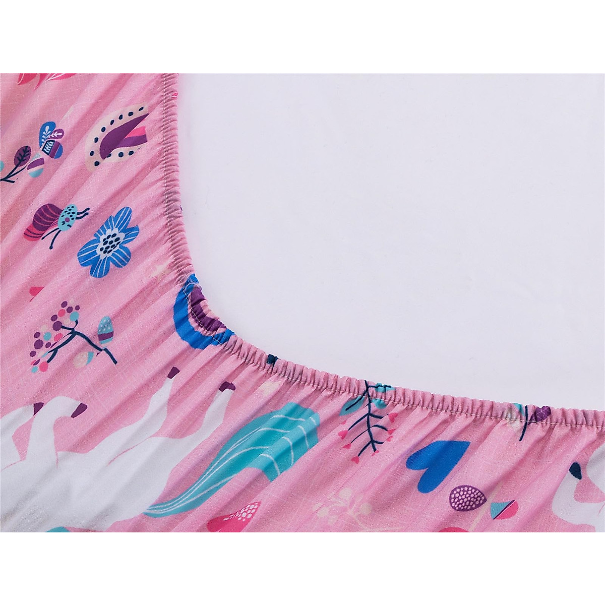 Meeting Story 3pcs Kids Comforter Sets Zipper Bedding Set for Girls,Twin Kid Bedding Set Rainbow Comforter Unicorn Bedding Set for Kid,All in one Zipper Bedding(Pink，Twin