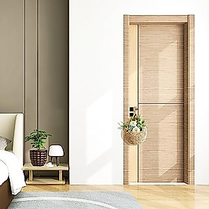 Suwarc Handwoven Boho Wall Hanging Basket for Fruit Vegetable Hanging Baskets Storage Organizer Decorative Hanging Wall Basket for Bathroom Kitchen Back of Door 3-Piece Set with Hook (Jute)