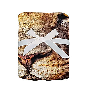 Britimes Lion Fuzzy Flannel Throw Blankets, Soft Blankets and Throws, Daughter Mom Friend Gift Lion Print Decorative Throw Blankets for Couch, 60"X80"