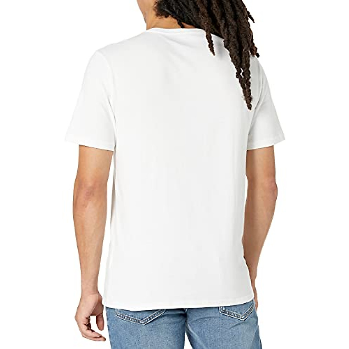 Amazon Essentials Men's Slim-Fit Short-Sleeve V-Neck T-Shirt, Pack of 2, Bright White, Medium