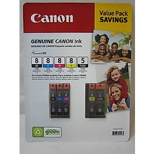 Canon Ink Value Pack: Pgi-5 Black; Cli-i8 Black Cyan Magenta Yellow