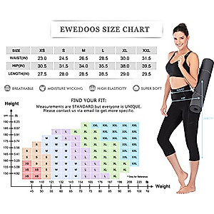 Ewedoos Capri Leggings for Women High Waisted Capri Leggings with Pockets for Women Yoga Pants Workout Capri Pants