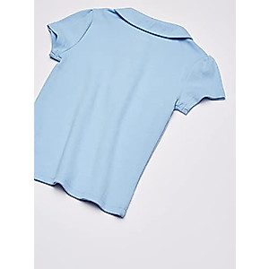 French Toast girls Short Sleeve Peter Pan Collar School Uniform Polo Shirt, Light Blue, 6 Years US