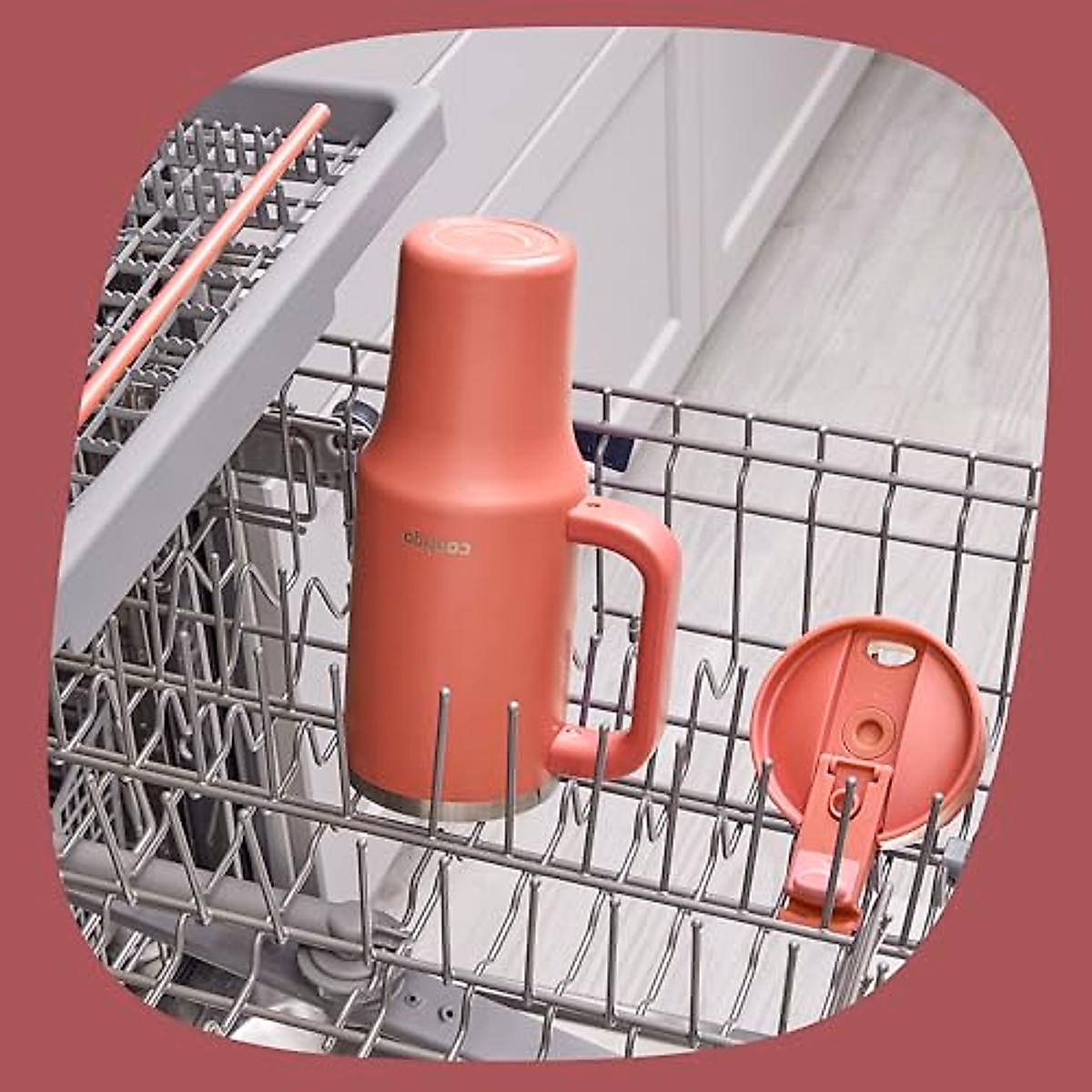 Contigo Streeterville Tumbler 1200ml with Handle | Stainless Steel Vacuum Insulated Water Bottle with Straw and Lid | Cold for 29 Hours | Travel Mug | Thermal Flask | BPA Free