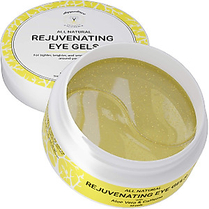 Doppeltree All Natural Caffeine Under Eye Patches & Hydrogel Masks (60 Pads) - Anti Aging Treatment for Crow Feet, Puffiness, Wrinkles, Dark Circles- Formulated in San Francisco