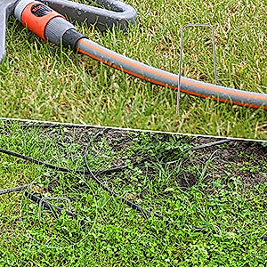 Landscape Staples 50 Pack Anti-Rust 6 Inch Galvanized Garden Stakes Staples Heavy-Duty U-Shaped for Anchoring Landscape Fabric Pins or Lawn