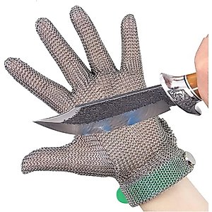 UANGLI Anti-cut Gloves Cut-resistant Stainless Steel Gloves, Food Grade Safety Metal Hinge Gloves, Common For Both Left And Right Hands (Size : XS)