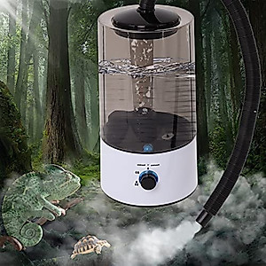 Reptile Humidifier Fogger, (4L) Fog Machine for Reptile Terrarium Tank, Pets Mister Adjustable Fog for Chameleon, Bearded Dragon, Amphibians Vivarium (4L Large Size)