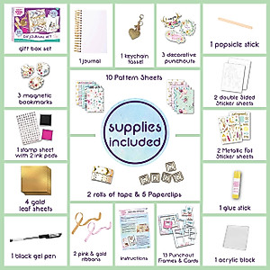 Good Vibes Journal DIY Set by Craft Vibes Only – Personalized Diary - Custom Journals for Girls - Creative Writing Scrapbook Kit - Customize Your Notebook - Pen Included! - Ages 8 & Up