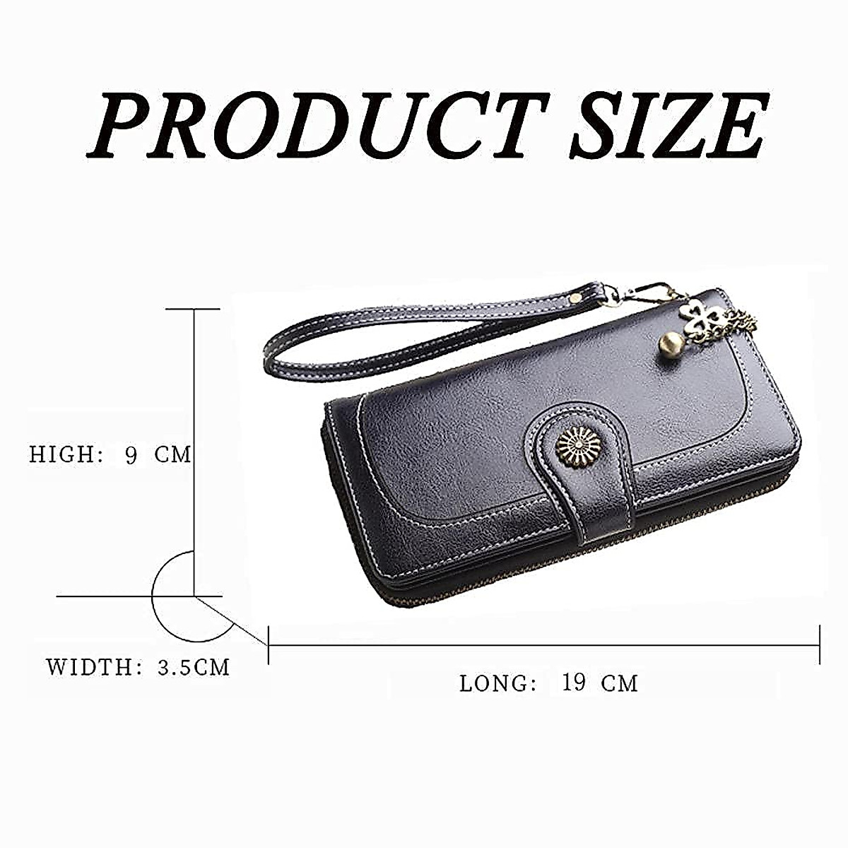 Xfmb Womens Wallet Fashion Long Purse PU Leather Wallet for Women Handbag with Cash/ID/Credit Card Holder Zipper Coin Purse 11 bank card slots Phone Pocket with Birthday Gifts Women-Black One Size