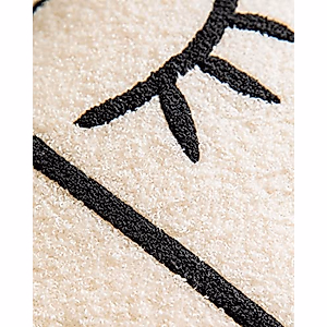 Nabis White Black Square Throw Pillow Cover 18x18, Picasso Style Pattern Tufted Decorative Throw Pillowcase Retro Cushion Covers for Couch Bed Bedroom Home Decor (White)