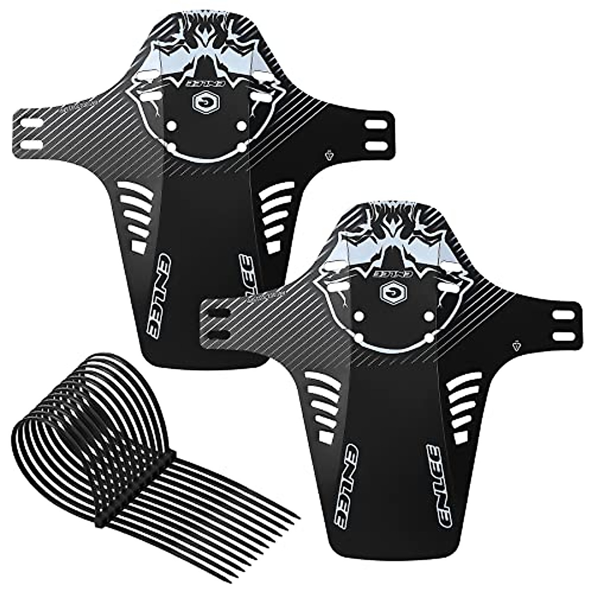 R2Depot Bike Fender with 12 Cable Ties, 2 Parts- Front/Rear Mud Guards Fit for 20"/22"/24"/26" Bike B-2-piece Set