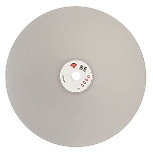 JINGLING 8" Inch Diamond Grinding Disc 3000 Grit Flat Lap Disk Lapping Plate Sanding Pads Lapidary Tools for Stone Pottery Faceting Machine