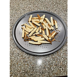 Chef Select Pizza Crisper Pan, 14-Inch Round, Large Size, Steel, Non-Stick, Perforated - Pizza, Fries, Bread, Large Cookies