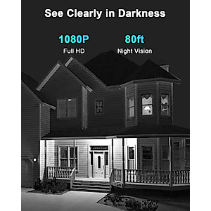 ANRAN Security Camera Outdoor with Pan Rotation 180° Feature, 1080P WiFi Outdoor Security Cameras for Home, IP65 Waterproof, Plug-in Power, 2.4G WiFi, SD and Cloud Storage, B4 White