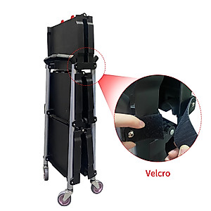 lesolar Portable Folding Service Cart - 3 Tier 150LBS Capacity - Rolling Cart Utility Cart Foldable Cart with Wheels for Warehouse Home, Black