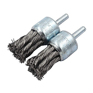 DGOL 3 Packs 1 inch Twist Wire Knot Cup Brush with 1/4 inch Round Shank for Drill, Not for Grinder, Wire Diameter 0.02 inch
