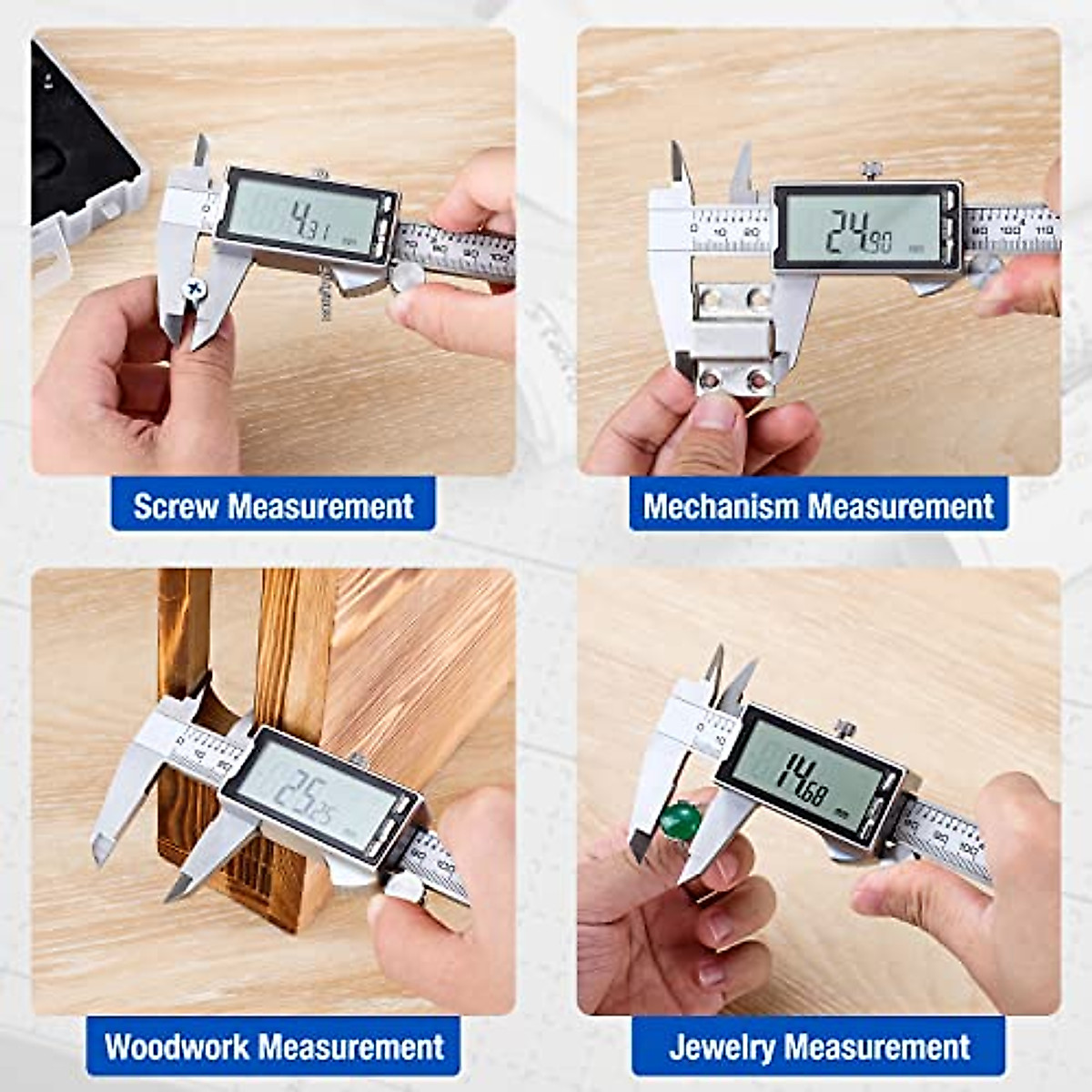 Raynesys Digital Caliper 12 Inch with Large LCD Screen, Inch/MM/Fraction Conversion, 300mm Micrometer Caliper All Stainless Steel Diameter Measuring Tool for Jewelers/Woodworkers/DIY