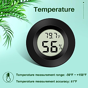 Thlevel 2-Pack Mini Digital Thermometer Hygrometer Indoor Room LCD Reptile Monitor Humidity Meter Gauge for Humidifiers Dehumidifiers Greenhouse Basement Babyroom
