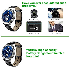 Replacement Battery for Huawei Smart Watch 1st Gen/Watch Gen 1, HB442528EBC Battery with [Set of Screws] and Tool Repair Kit