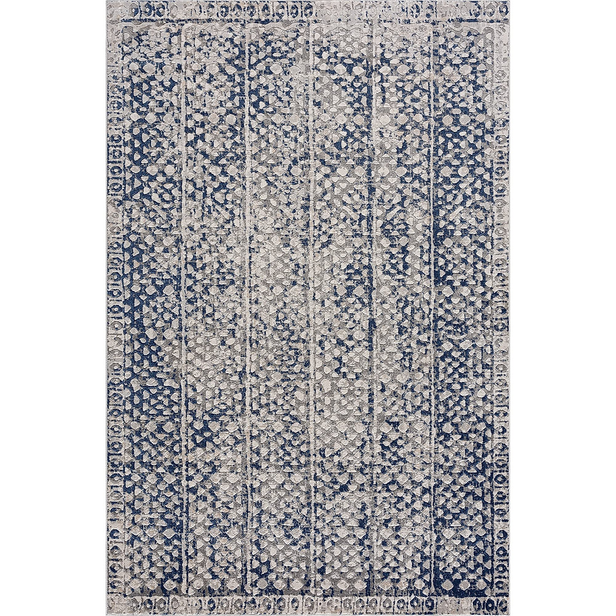 Bloom Rugs Troya Gray/Blue 8x10 Rug - Modern Abstract Area Rug for Living Room, Bedroom, Dining Room, and Kitchen - Exact size: 7'5" x 10'
