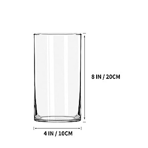 3 Pack Clear Glass Cylinder Vases, Table Flowers Vase,for Wedding Decorations and Formal Dinners (8 Inch)