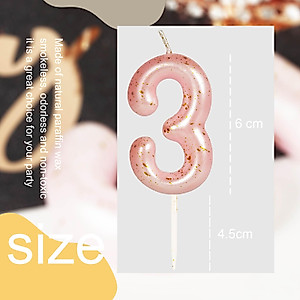 Hongplus Pink Gold Number 40 Candles, 40 Birthday Candle,Pink Happy Birthday Candles for Cake, Barbie Cake Topper Decorations for Girls Women Her 40th Birthday Party Decorations Supplies Favor Gift