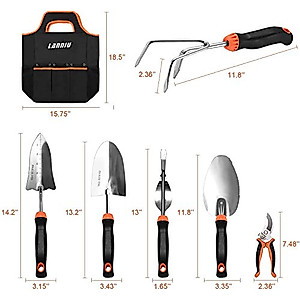 LANNIU Garden Tool Set, 27 Piece Stainless Steel Heavy Duty Gardening Tool Set, Gardening Tools for Women/Grandparents/Parents