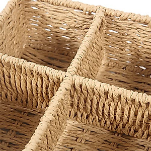 YRJJ, Toilet Paper Basket for Tank Topper,Woven Storage Box Cube Basket Bin Container, Shelf Cabinet(1pc) (12.20InInL x 8.26InInW x 3.93InInH03M)