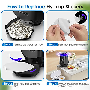 Fooxem Glue Board Refills for Fruit Fly Traps Indoor, Replacement Sticky Boards for Gnats Moths Mosquitos Pest Control, 10 Pack