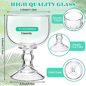Set of 12 Schooner Beer Glass 21.5 oz Extra Large Margarita Glass Clear Fishbowl Glasses for Drinks Thick Bottom Goblet Glasses Shrimp Cocktail Cups for Drinking Coronaritas Beer Margarita Juice Water