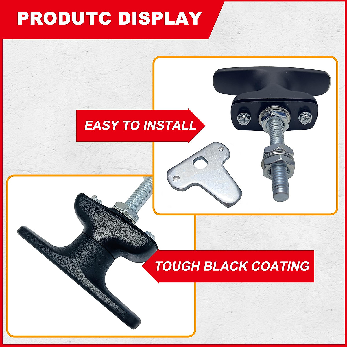 evan T Handle Latch Lock, Zinc Alloy T Handle Cabinet Lock with Keys, Truck Topper Lock, T Handle Latches for Cabinet, Truck, Camper Shell, Storage, Toolbox, Pickup, Garage, Trailer,3 Pack