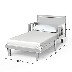 Child Craft Tremont Toddler Bed for Kids with Guard Rails, Low to Ground Design, Made of Pinewood, Featuring Clean Lines to Match Any Décor (Gentle Gray)