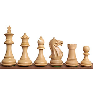 Royal Chess Mall Fierce Knight Staunton Chess Pieces Only Chess Set, Golden Rosewood and Boxwood Wooden Chess Set, 3.5-in King, Weighted Chess Pieces (1.4 lbs)