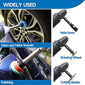 TUNTROL 5/8"-11 Thread Rotary Extension Shaft Set, 5" & 3" & 3" Aluminum Connecting Rod Extender for Car Polisher, Angle Grinder, Backing Plate