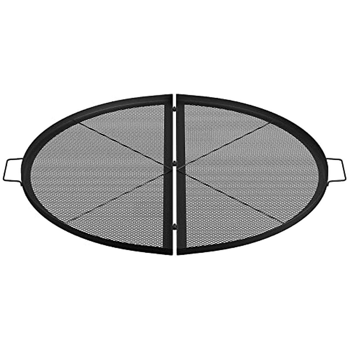 VEVOR Fire Pit Cooking Grill Grate 36 Inch, Foldable Round Cooking Rack, Heavy Duty X-Marks Campfire BBQ Grill with Portable Handle & Support Wire for Outdoor Picnic Party & Gathering, Black