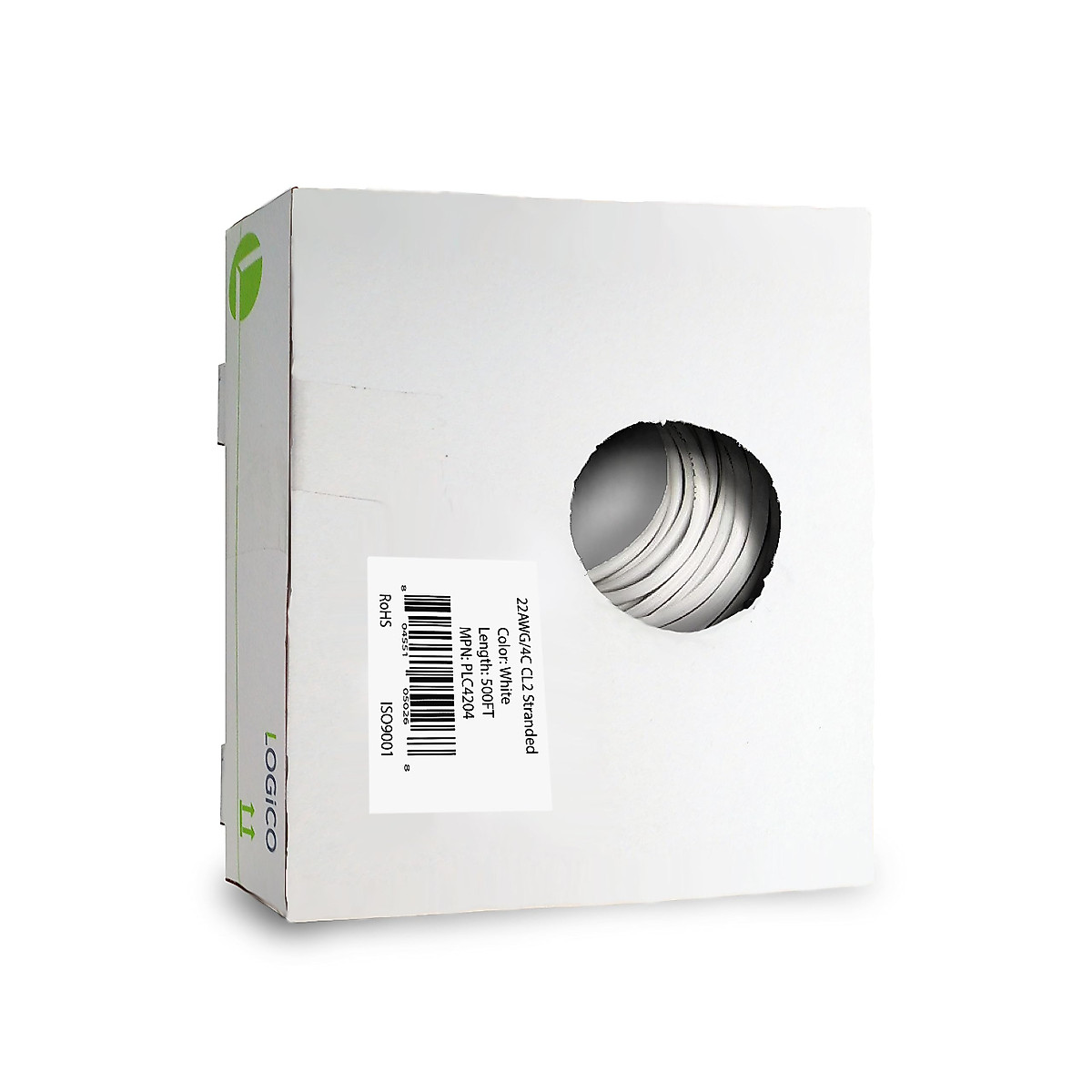 LOGICO Security Wire Burglar Alarm 22/4 Cable 500FT Stranded White 500' Speaker Cable