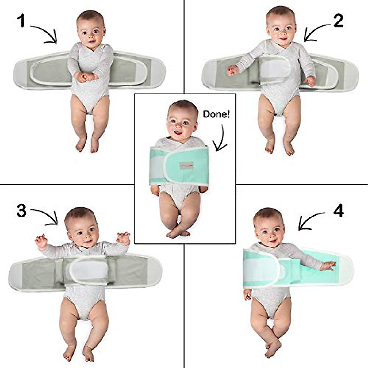 CoRui Over 2 Months Baby Simple Swaddle Newborn Belly Protector with Sleep Bag,Adjustable Arms Safe Sleeping Swaddle Wrap,Four Seasons