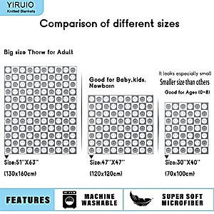 YIRUIO Smiley Face Checkerboard Throw Blankets Checkered Reversible Microfiber Super Soft Warm Cozy Fluffy Shaggy Blanket for Home Office Couch Bed Sofa Decor (Slate Gray, 63" L x 51" W)