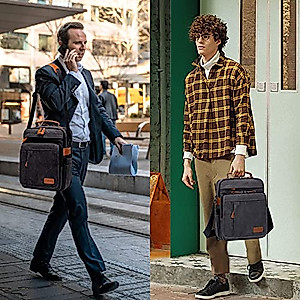 ESTARER Mens Messenger 13.3 inch Laptop Bag, Water-resistant Canvas Computer Briefcase Satchel Work Shoulder Bag Purse