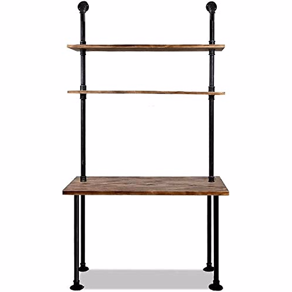 Diwhy Computer Desk with Storage Shelves,Home Office Writing Desk,Bookshelf Laptop Desk, Industrial Style Office Decor,Studying Writing Table Workstation,Stable Metal Framee,Easy Assembly(40" L)