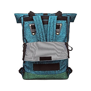 TOURBON Nylon Roll-top Clip-On Bike Panniers Women's Shoulder Tote Bag (Blue)