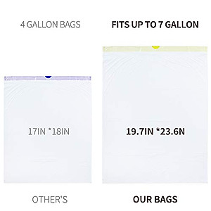 Trash Bags 4 Gallon Drawstring Bathroom 5 Gallon Garbage Bags Small White Ultra Strong Trash Bin Liners 5-7 Gallon for Bathroom Kitchens Office (5-7 GAL 90 Count)
