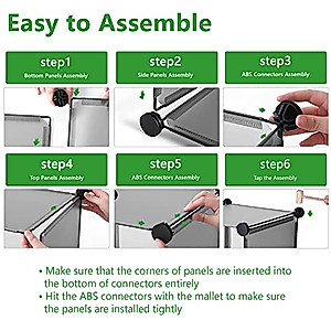 C&AHOME Cube Storage Organizer, 16-Cube Shelves Units, Closet Cabinet, DIY Plastic Modular Book Shelf, Ideal for Bedroom, Living Room, Office, 48.4" L x 12.4" W x 48.4" H Grey UPCS16G