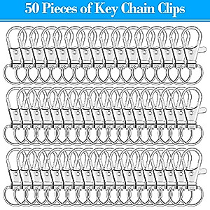 Keychain Hook Clip, 50Pcs Swivel Snap Hook Lobster Claw Clasp Small Metal Swivel Key Chain Clip Hook Keychain Hardware for Keychain Making, DIY Crafts, Lanyard Making, Pet Collar