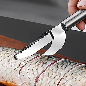 PCTC Stainless Steel Fish Maw Knife,3 In 1 Fish Maw Knife, Multifunction Fish Scale Knife fish scale remover Household Kitchen Fish Scale Tool